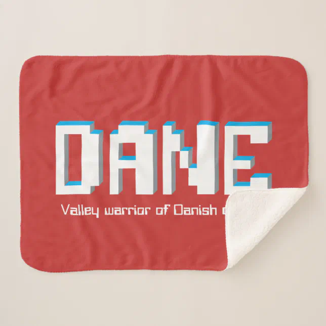 Dane boys name and meaning pixels text gamers sherpa blanket | Zazzle