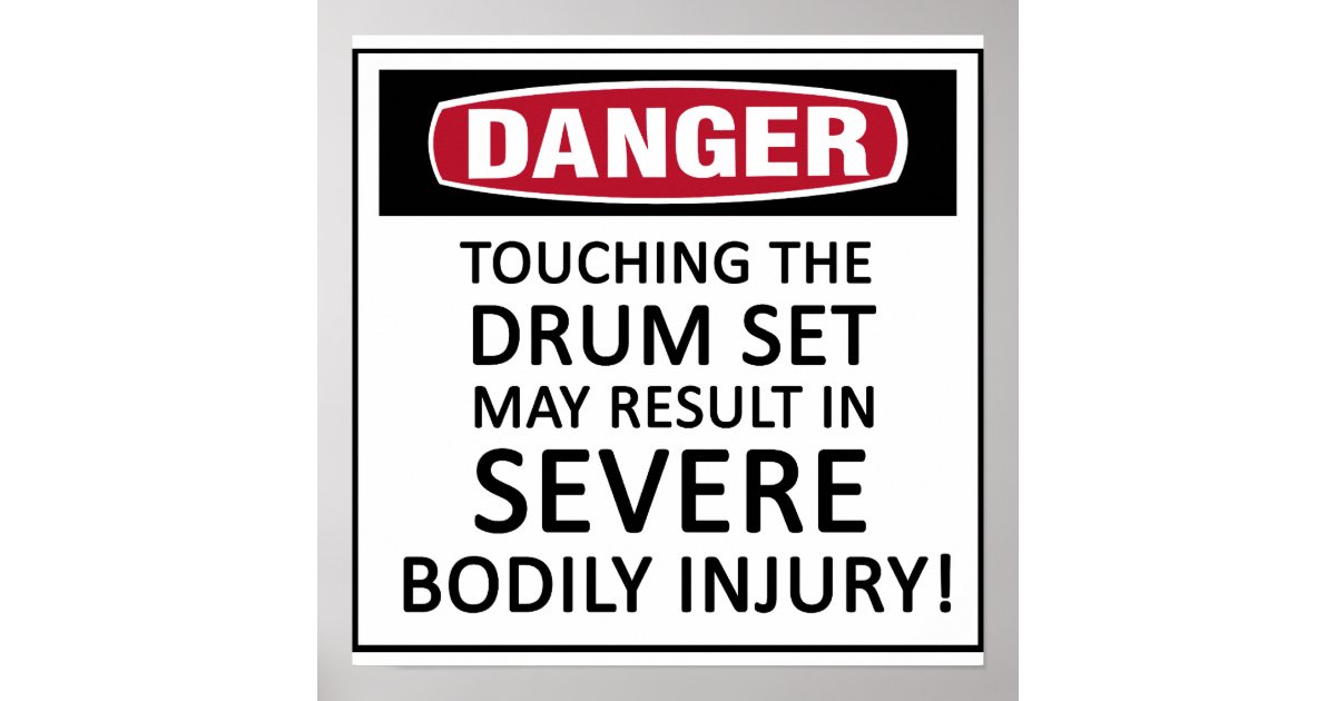 Danger Drum Set Poster | Zazzle