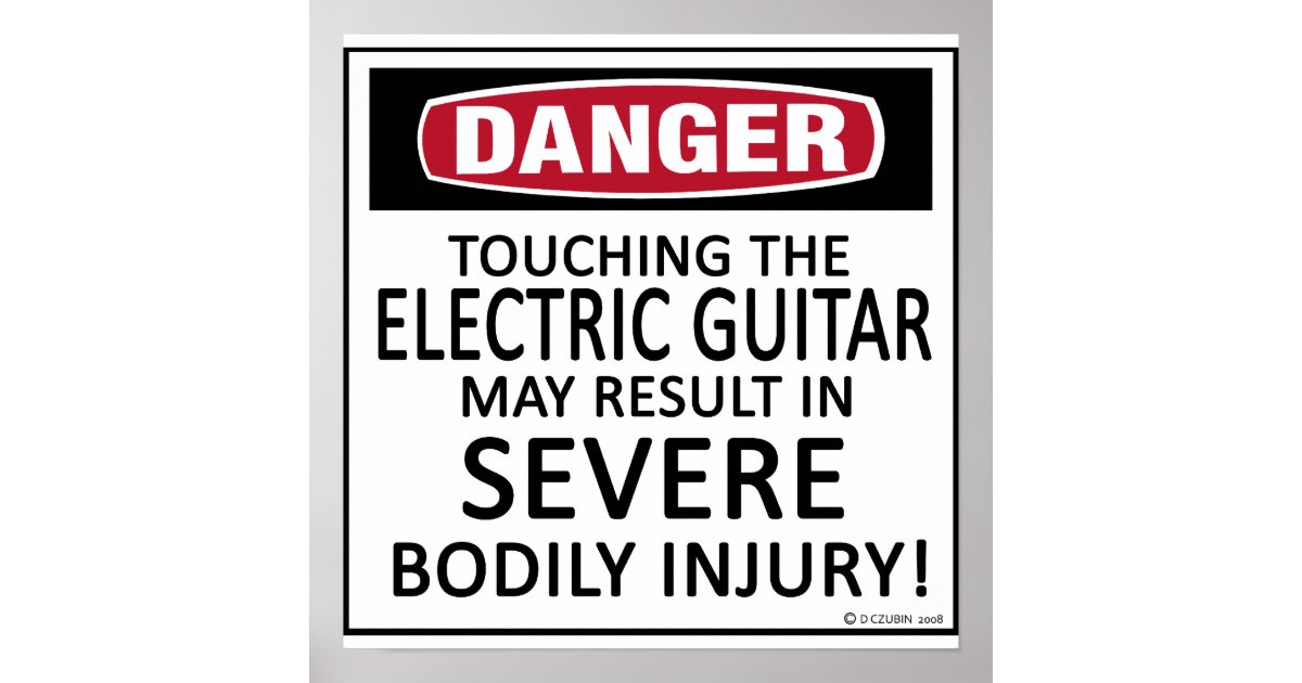 Danger Electric Guitar Poster | Zazzle