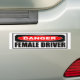 Danger Female Driver Bumper Sticker | Zazzle