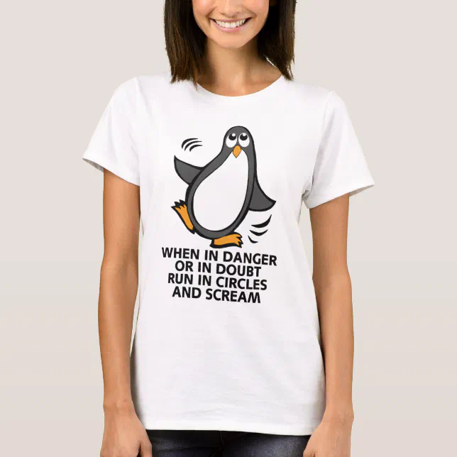 Danger Funny Penguin Graphic T-Shirt | Zazzle