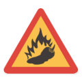 warning sign, HOT Triangle Sticker | Zazzle