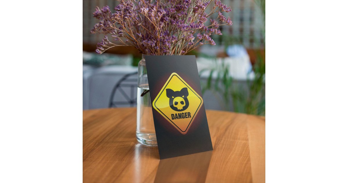 Danger Pig Flu Sign Invitation | Zazzle