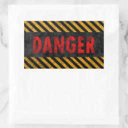 Danger Rectangular Sticker | Zazzle