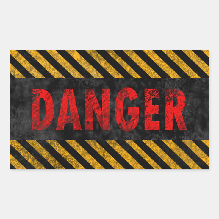 Danger Rectangular Sticker | Zazzle