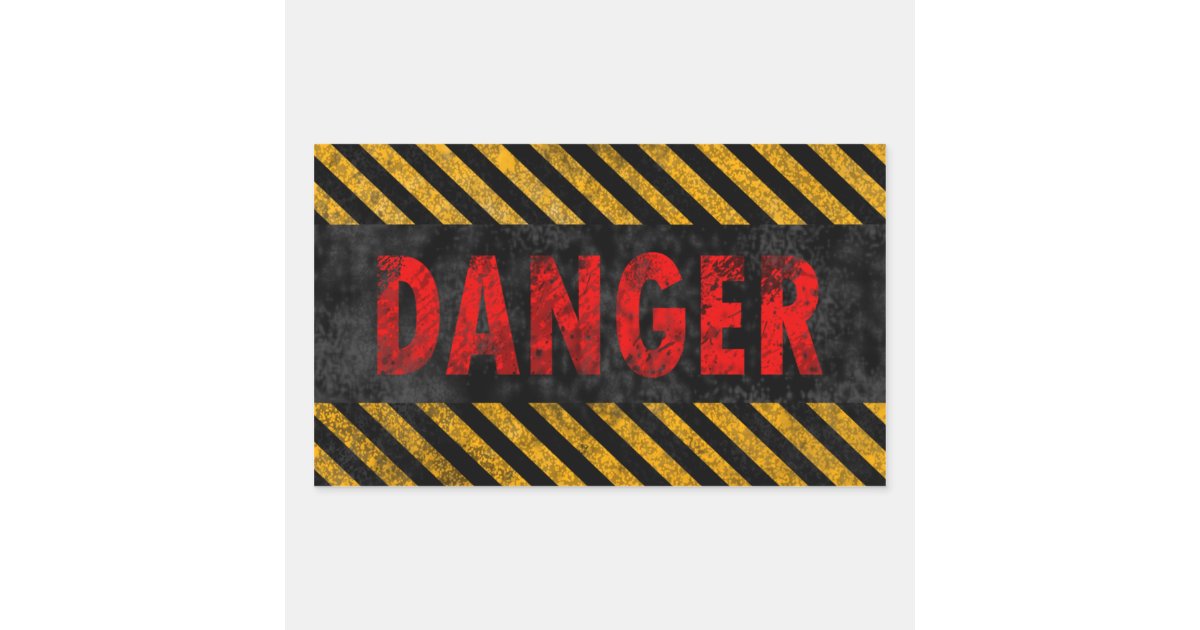 Danger Rectangular Sticker | Zazzle