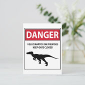 Danger Sign (Raptors) Postcard | Zazzle