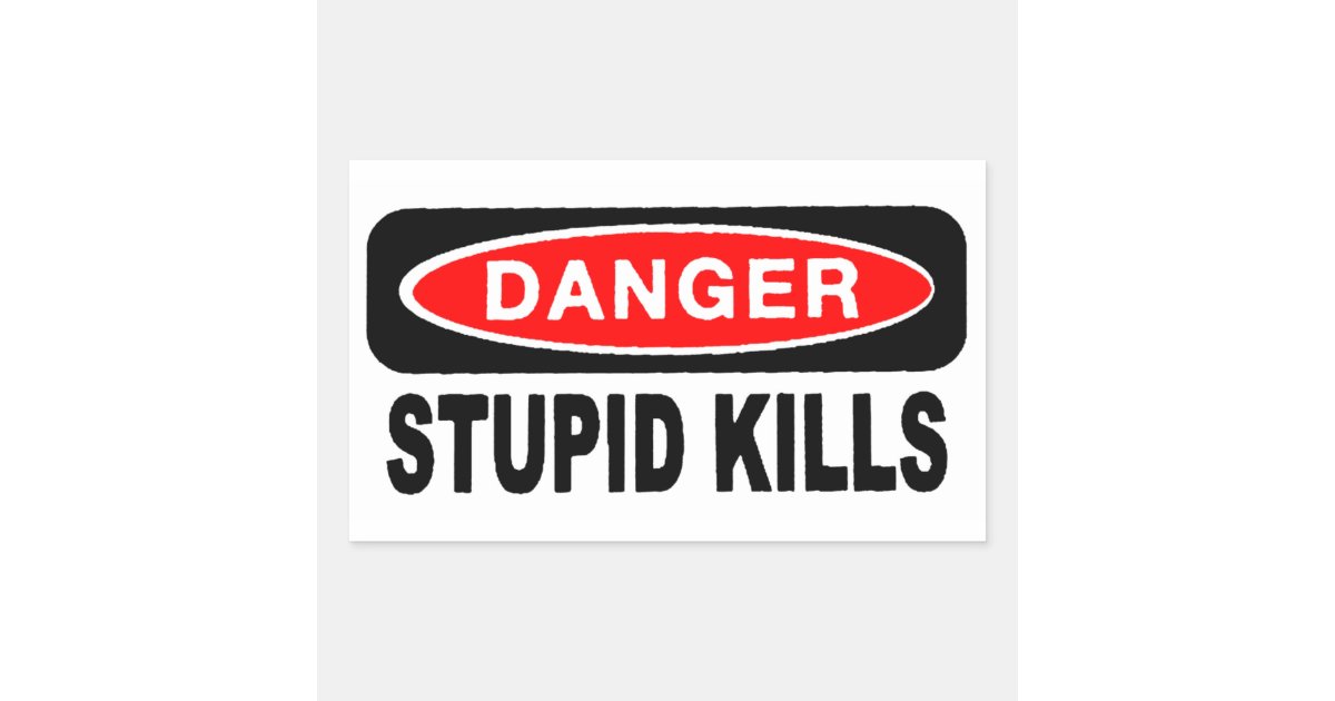 Danger Stupid Kills Stickers | Zazzle