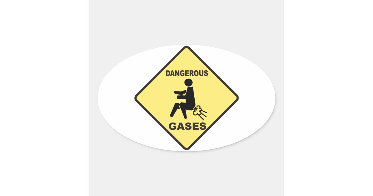 Dangerous Gases Oval Sticker | Zazzle