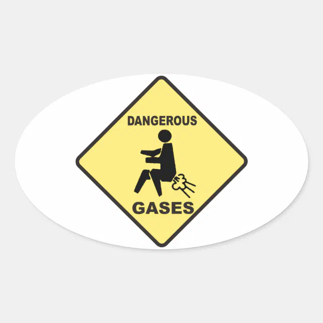 Dangerous Gases Oval Sticker | Zazzle