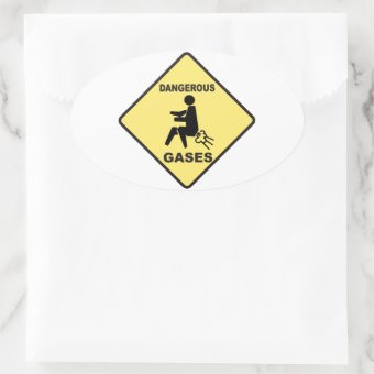 Dangerous Gases Oval Sticker | Zazzle