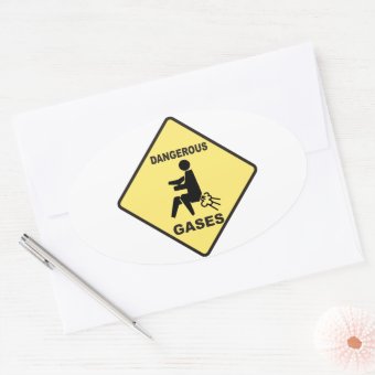 Dangerous Gases Oval Sticker | Zazzle