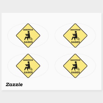 Dangerous Gases Oval Sticker | Zazzle