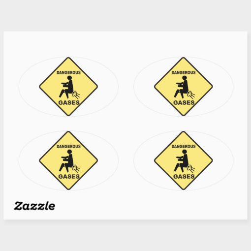 Dangerous Gases Oval Sticker | Zazzle