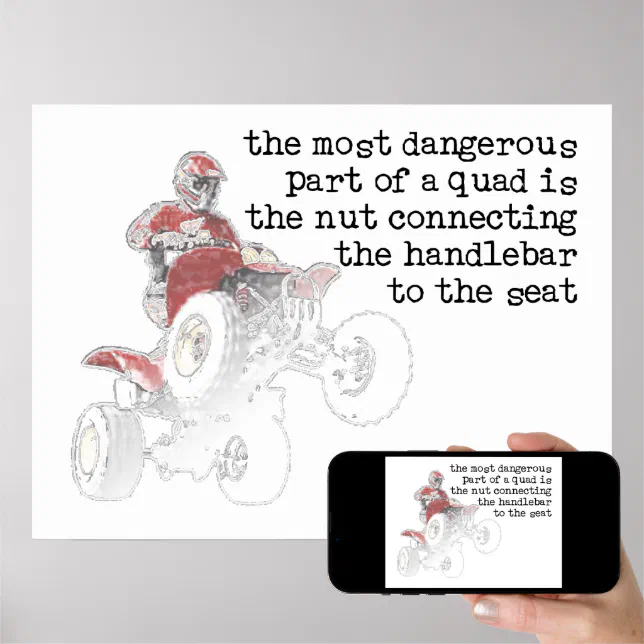 Dangerous Nut Quad ATV Off-Road Print Poster Sign | Zazzle