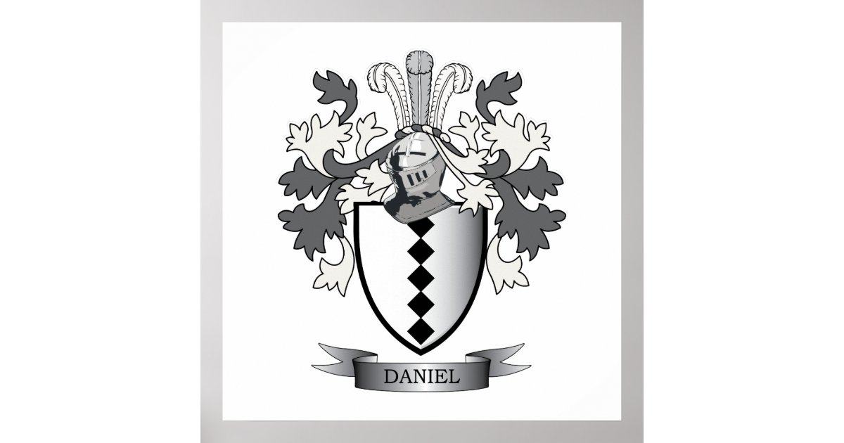 Daniel Family Crest Coat of Arms Poster | Zazzle