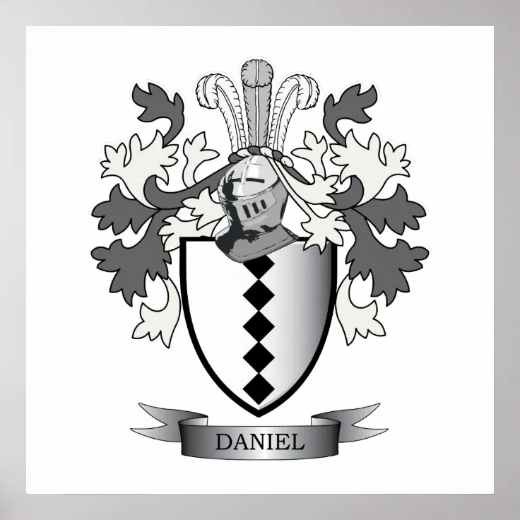 Daniel Family Crest Coat of Arms Poster | Zazzle