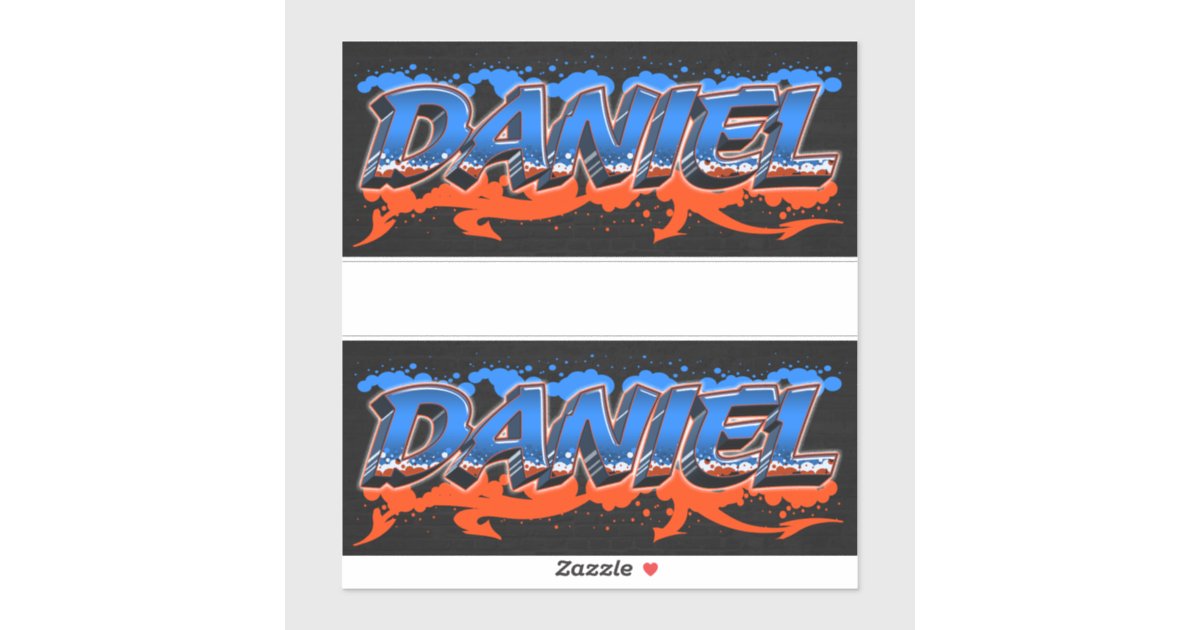 Daniel First Name Graffiti Sticker | Zazzle