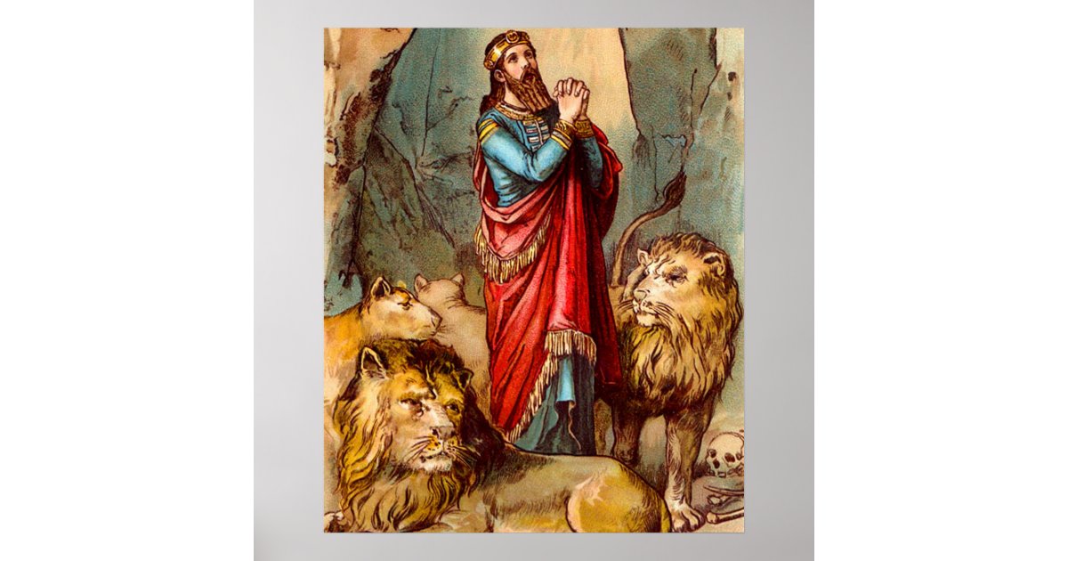 Daniel in the lion`s den poster | Zazzle