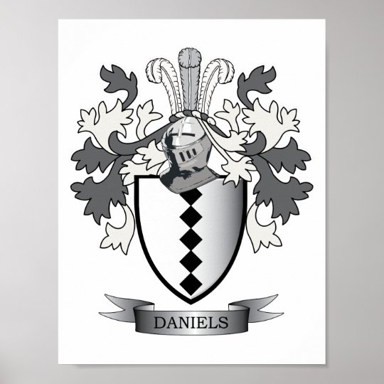 Daniels Family Crest Coat of Arms Poster | Zazzle.com