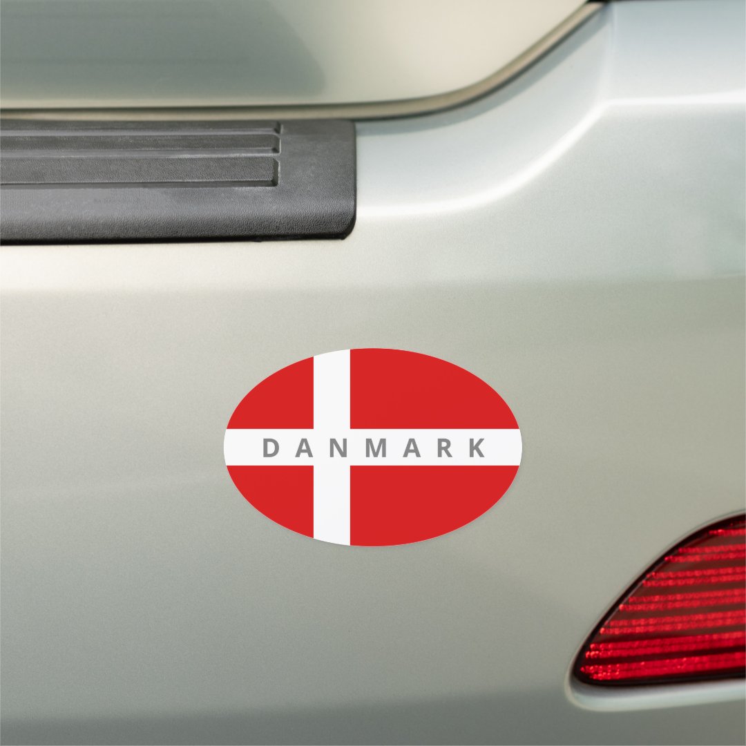 Danish flag of Denmark custom bumper decal | Zazzle