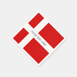 Danish flag of Denmark custom party napkins | Zazzle