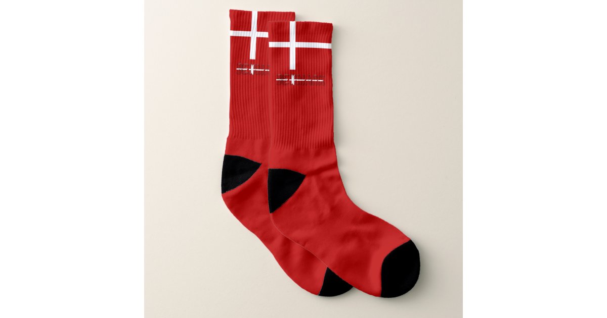 Danish flag socks | Zazzle