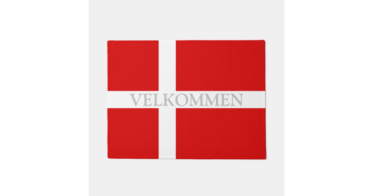 Danish flag welcome door mat - Velkommen | Zazzle