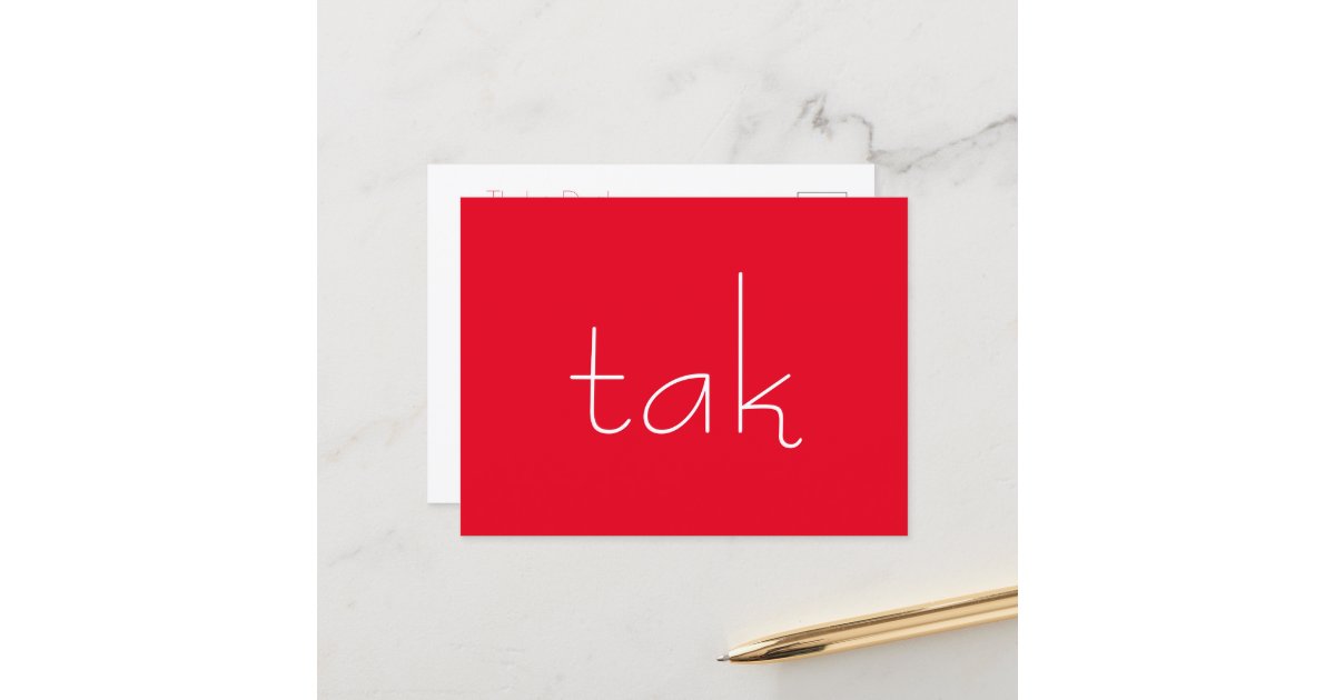 Danish Thank You Postcard | Zazzle