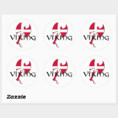 Danish Viking Denmark flag Axe Classic Round Sticker | Zazzle