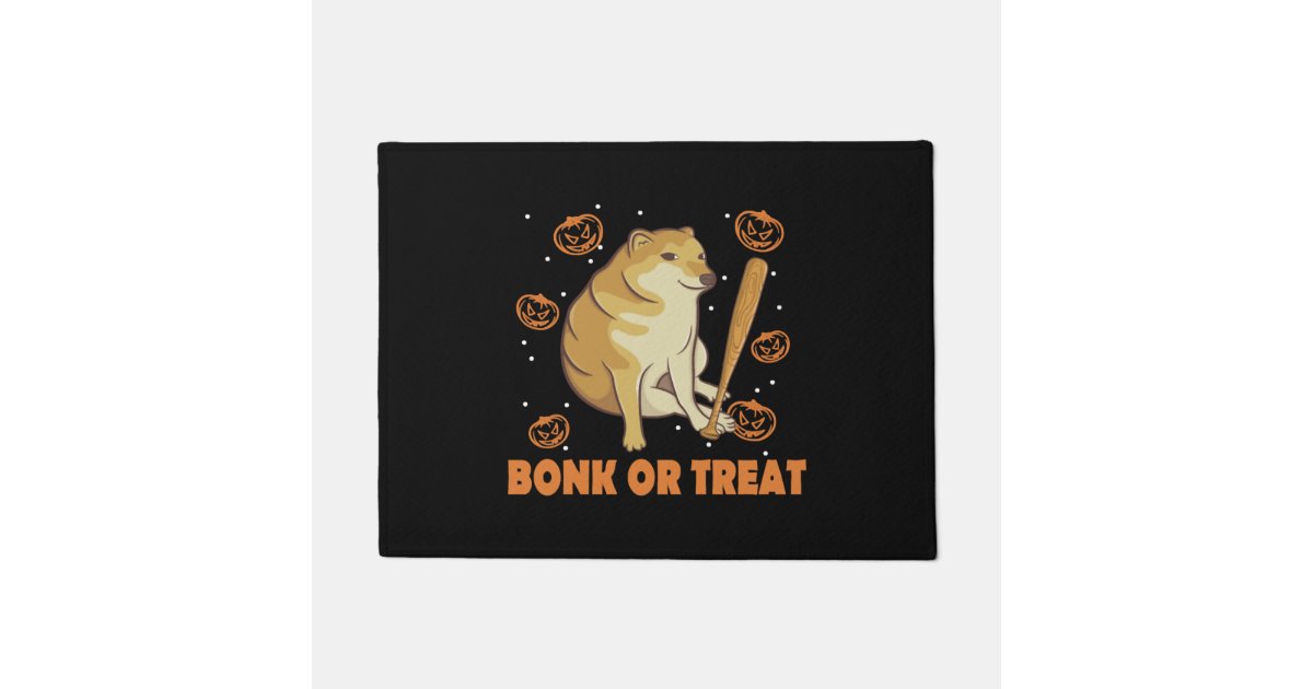 Dank Meme Cheems Halloween Dog Doormat | Zazzle