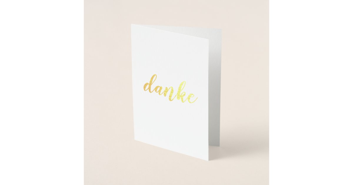Danke German Thank You Brush Script Elegant Foil Card | Zazzle