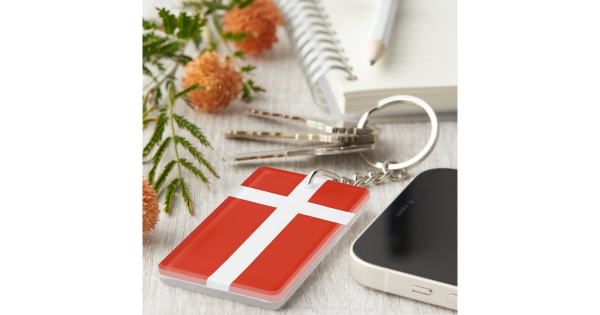 Dannebrog; The Official Flag of Denmark Keychain | Zazzle