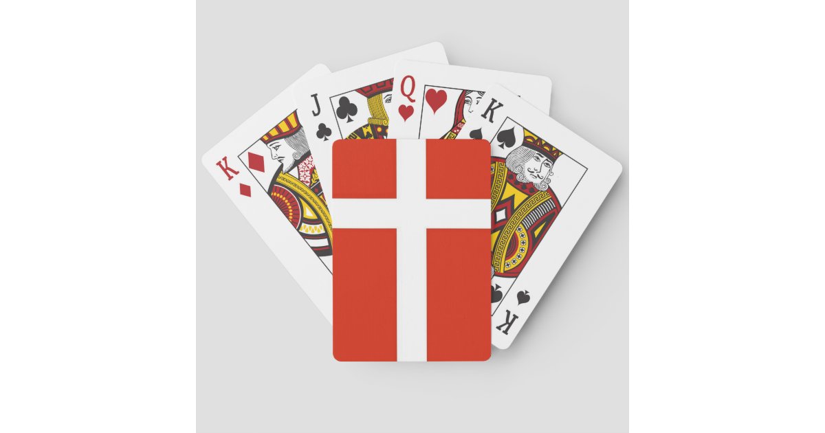 Dannebrog; The Official Flag of Denmark Poker Cards | Zazzle