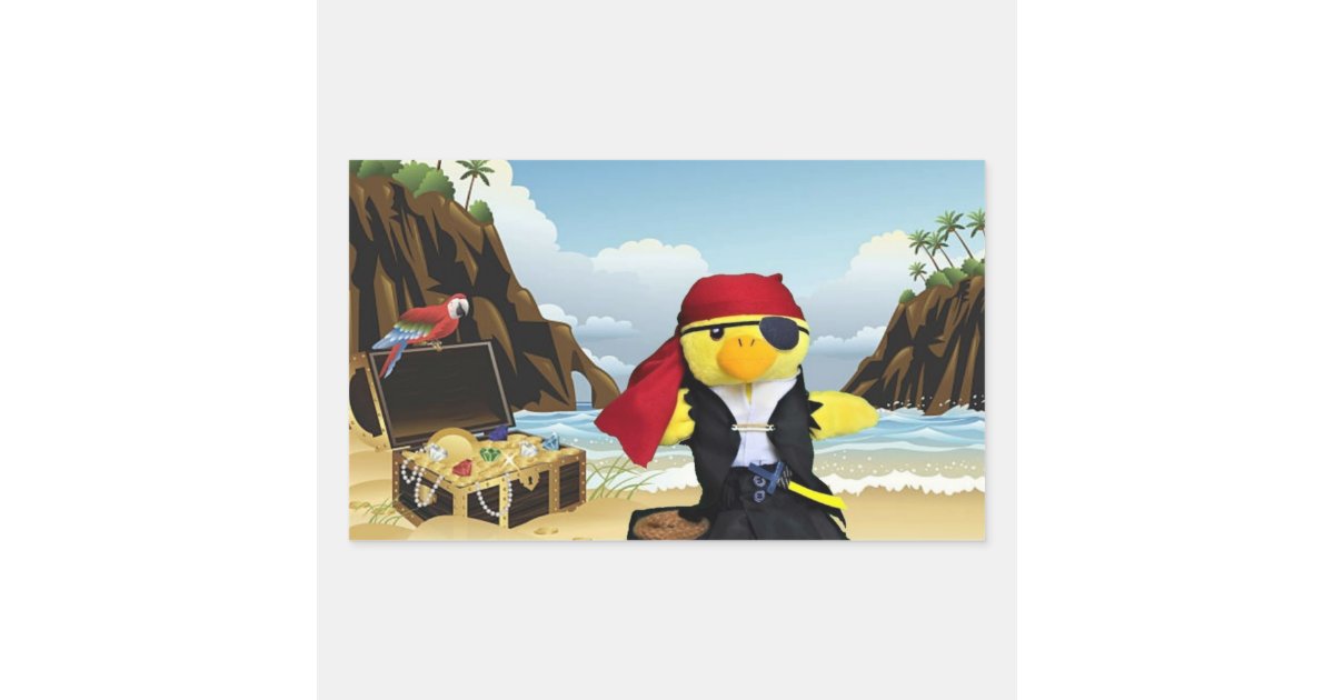 Danny Duck the Pirate Rectangular Sticker | Zazzle