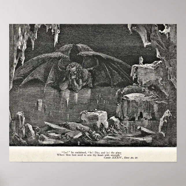 Dante's Inferno Devil in Hell Illustration Poster | Zazzle