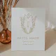 DAPHNE Gold White Floral Crest Wedding Photo Booth Pedestal Sign | Zazzle