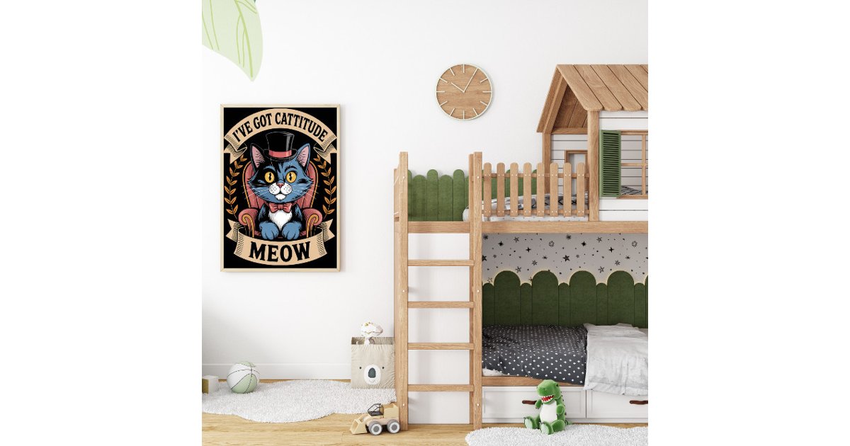 Dapper Feline with Cattitude Poster | Zazzle