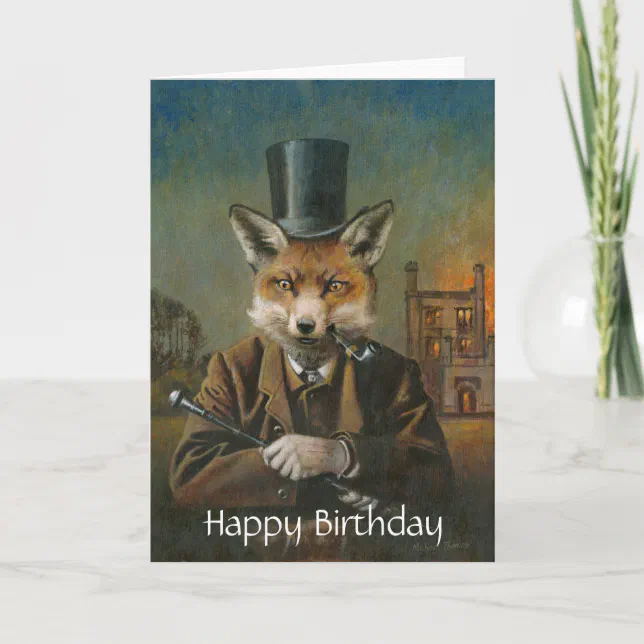 Dapper Fox Birthday Card | Zazzle