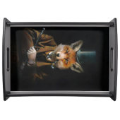 Dapper Victorian Fox Serving Tray | Zazzle