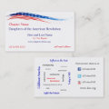DAR Chapter Business Card | Zazzle