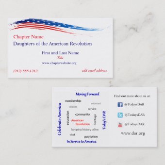 DAR Chapter Business Card Updated | Zazzle