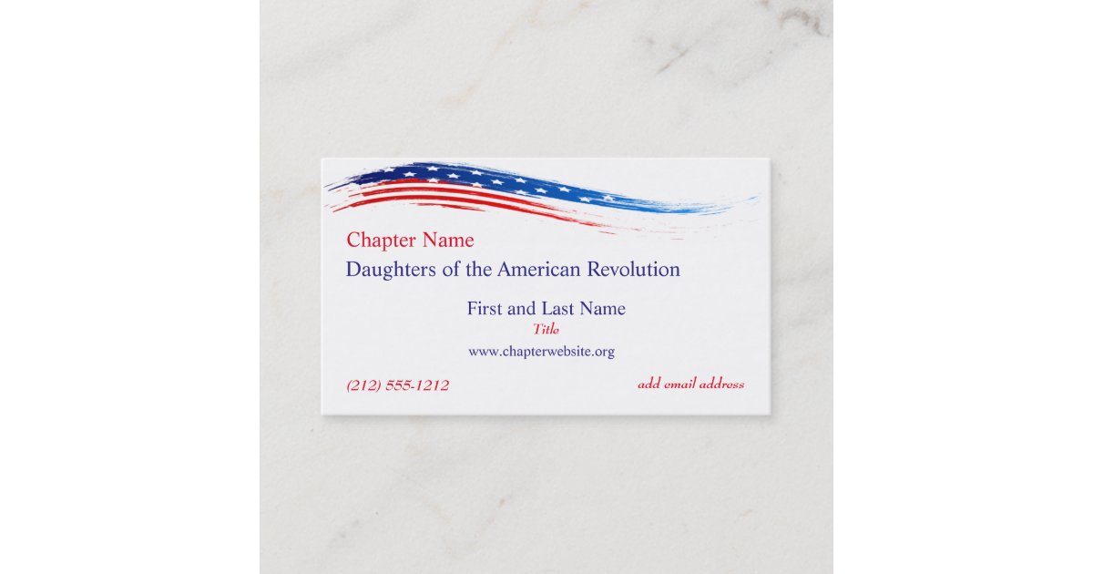 DAR Chapter Business Card Updated | Zazzle