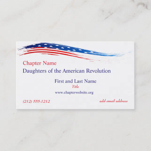 DAR Chapter Business Card Updated | Zazzle