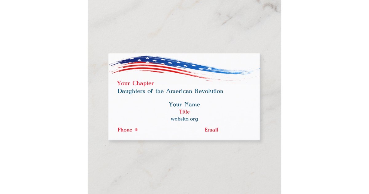 DAR Chapter Word Art Business Card | Zazzle