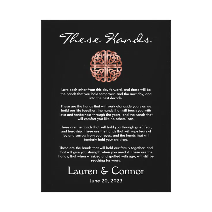 Dara Knot Irish Handfasting Wedding Vows Canvas Print | Zazzle