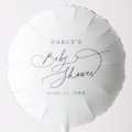 DARCY Simple Calligraphy Black White Baby Shower Balloon | Zazzle