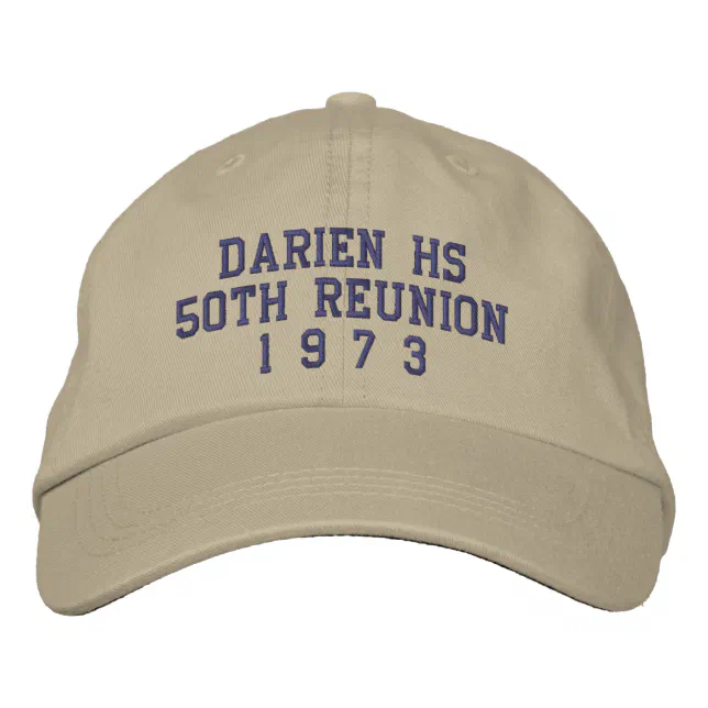 Darien High School 50th Reunion Embroidered Baseball Cap | Zazzle