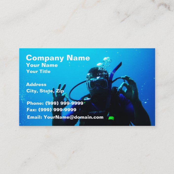 Daring Scuba Diver Business Card | Zazzle.com