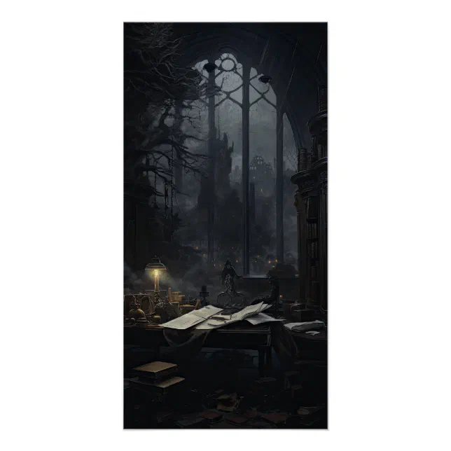 Dark Academia Aesthetic Gothic Academy Poster | Zazzle